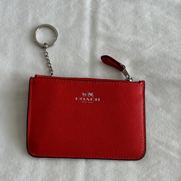 Coach | Accessories | Coach Scarlet Leather Key Holder | Poshmark